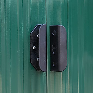 NBTiger 9.1’ x 10.5’ Large Outdoor Storage Shed, Sturdy Utility Tool Lawn Mower Equipment Organizer for Backyard Garden w/Gable Roof, Lockable Sliding Door, Vents, Floor Frame - Green