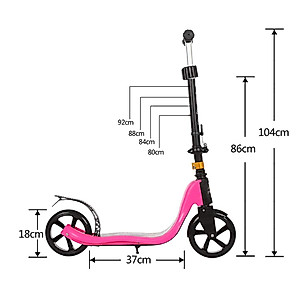 SZNWJ ygqtbc Scooter - Kick Scooter for Kids Extra Wide Light-Up Wheels Scooter 3 Height Adjustable Wide Deck Best Gifts Kids, Boys Girls (Color : Blue)