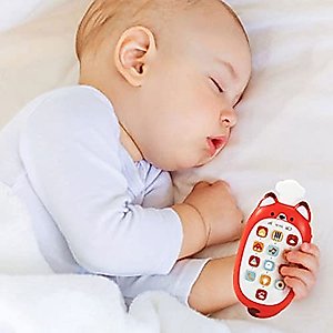 Baby Music Simulation Touch Screen Phone, Cat Foxes Chef Mobile Phone Baby Soft Glue Chewable Educational Toys 0-3 Years Old, Teething Gifts For Your Little One