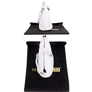 PRIMO SACCHI Italian Soft Leather Hand Made Small White Cross Body or Shoulder Bag Handbag Purse