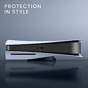 kwmobile Console Decal Compatible with Sony Playstation 5 Disc Edition - Decal Skin - Carbon Black