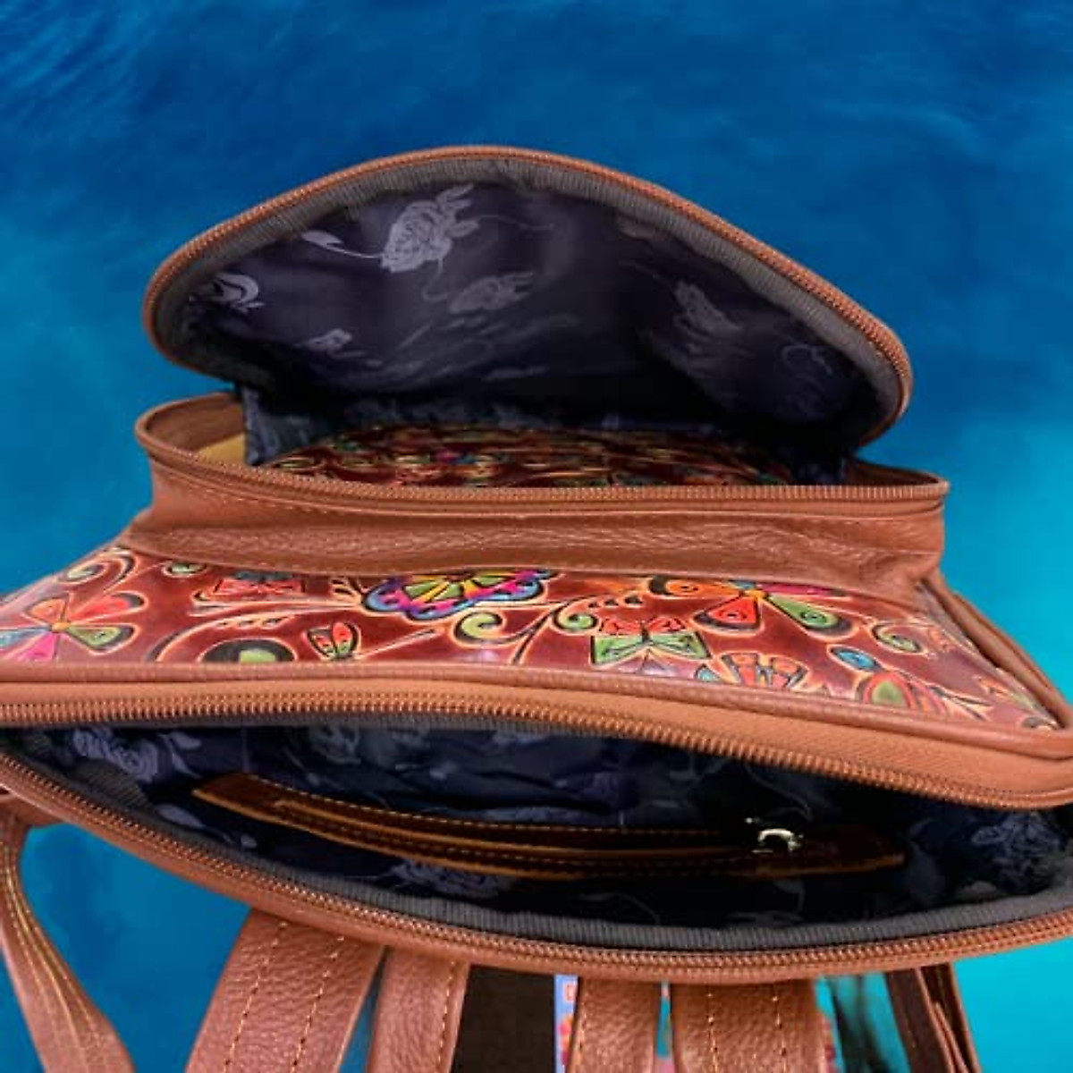 VALGATI Genuine Leather Designer Backpack (Cognac)