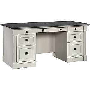 Sauder Palladia Executive Home Office Desk in Glacier Oak, Glacier Oak Finish
