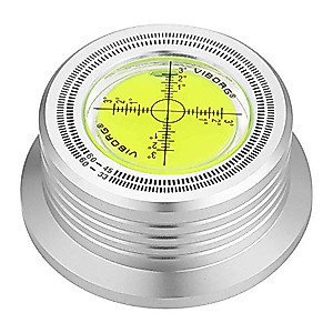 Viborg LP628S Record Weight Disc Stabilizer, Silver 60Hz Turntable Level, 280G (9.9 OZ) HiFi 3 in 1 Vibration-Proof Vinyl Clamp with Bubble Leveling (60Hz, Silver)