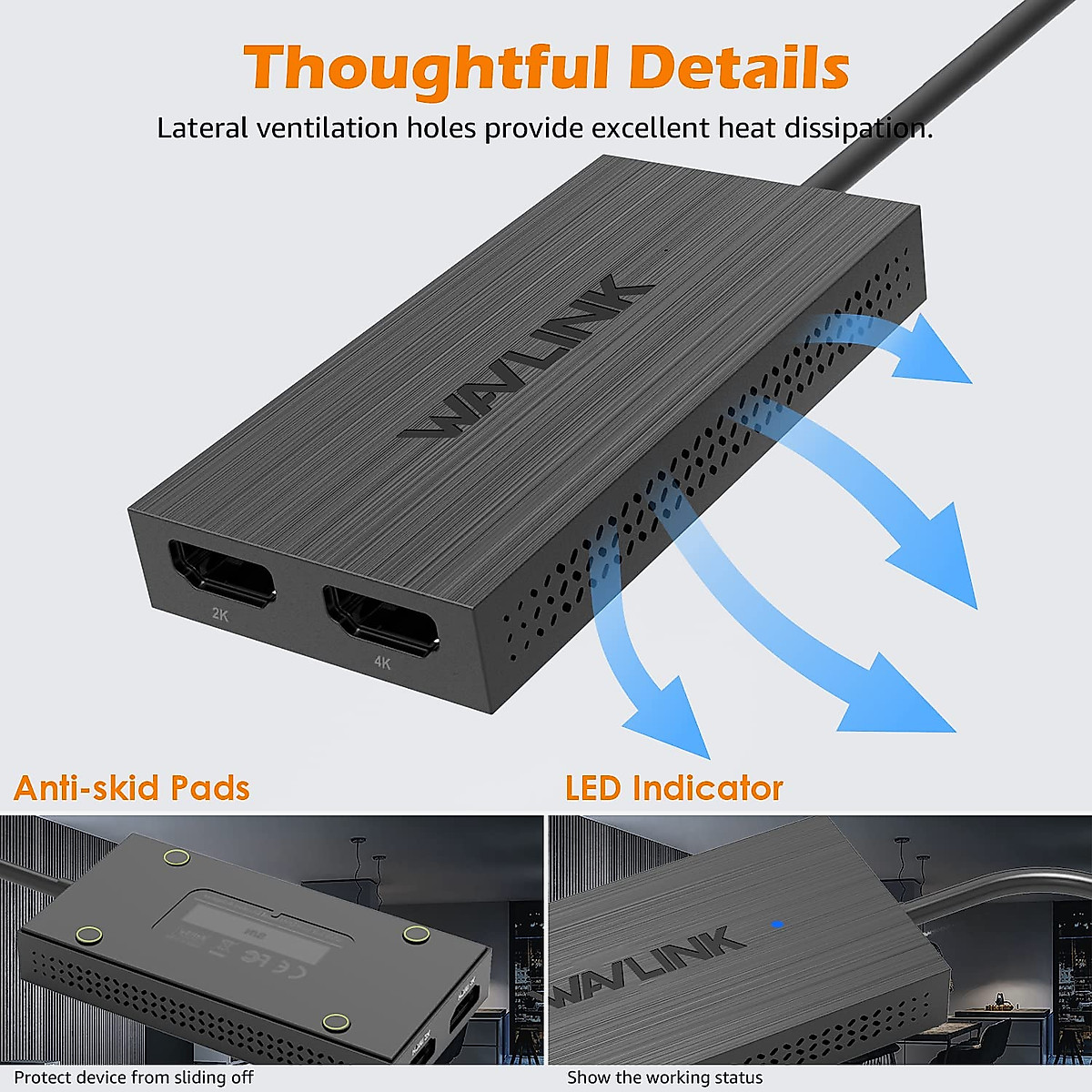 WAVLINK USB C or USB 3.0 to Dual HDMI Adapter, 1080P@60Hz Dual Monitors for Windows 7/8/8.1/10/11, Mac OS 10.10+, ChromeOS, Android,Thunderbolt 3/4, Not Compatible with Linux, iPad OS