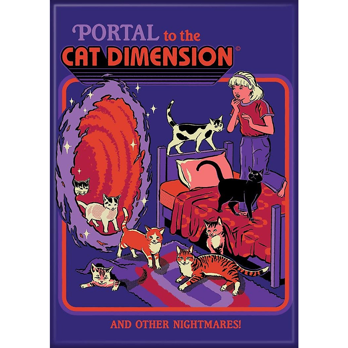 Ata-Boy Steven Rhodes Portal to The Cat Dimension 2.5" X 3.5" Magnet for Refrigerators and Lockers