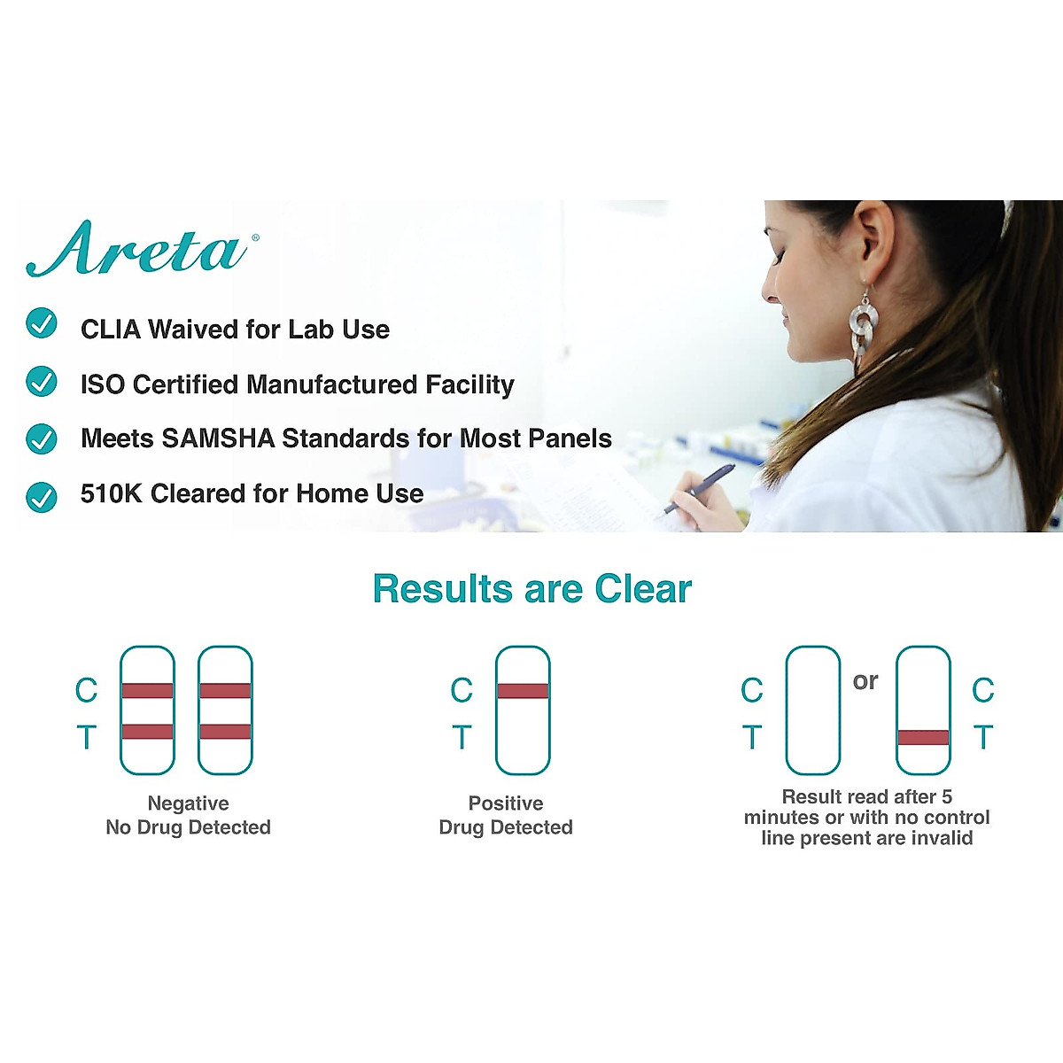 Areta 14 Panel Drug Test Cup Kit with Temperature Strip, Instant Testing 14 Drugs Buprenorphine (BUP),THC,OPI 2000, AMP,BAR,BZO,COC,MET,MDMA,MTD,OXY,PCP,PPX,TCA-#ACDOA-1144-25 Pack