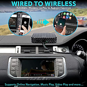 PyleUsa Wireless CarPlay Android Auto Multimedia Video Box,4GB RAM 64GB ROM,2.4GHz,5GHz Dual Band WiFi BT,Octa Core 64Bit,4K Full HD,H.265,USB3.0 Android Box,Screen Mirroring, Install Android Apps