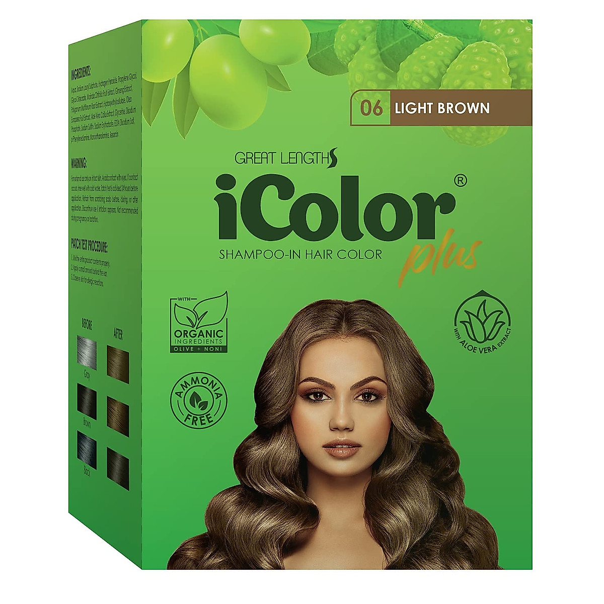iColor Hair Dye Shampoo Light Brown 30ml per sachet (1.014 ounces) x 10 pcs in a box, shampoo-in hair color, dye, light brown hair in 20-30 minutes, DYI, convenient, easy to use