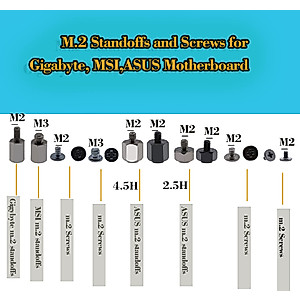 CO-RODE 48pcs M.2 SSD Standoffs and Screws for Asus, Gigabyte, MSI Motherboards