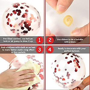 Large - Red One Balloon for First Birthday, 40 Inch Number 1 Balloon, Red 1st Birthday Balloons, Confetti Balloons, Red 1 Balloon 1st Birthday Decorations for Boys, 1 Year Old Balloon