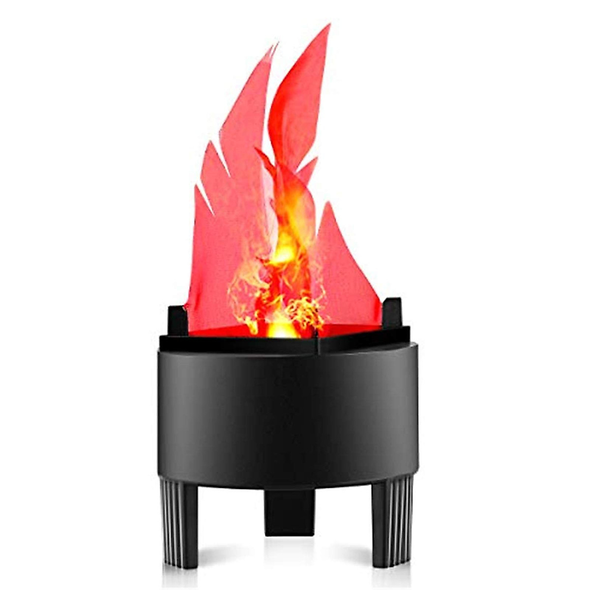 Electronic LED Fake Fire Flame Simulated Flame Effect Light No Heat Base Support Halloween Artificial Flame 3D Campfire Centerpiece for Christmas, Festival Night Clubs (3D Triangle Flame)