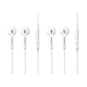SAMSUNG (2 Pack) OEM Wired 3.5mm White Headset with Microphone, Volume Control, and Call Answer End Button [EO-EG920BW] for SAMSUNG Galaxy S6 Edge+ / S5, Galaxy Note 5/4 / Edge (Bulk Packaging)