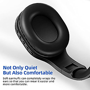 UMUTOO Wireless Headphones with FM Radio and Bluetooth 5.0, Rechargeable Portable Headset with Built-in Microphone, Lightweight and Comfortable Ear Muffs for Jogging, Mowing, Cycling, and More