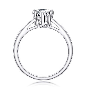 AINUOSHI Sterling Silver Moissanite Diamond Ring, 2.0ct Pear Shaped Wedding Ring, D-E Color Grade, Perfect for Wedding, Engagement Proposal and Anniversary. Size 8.0 In US