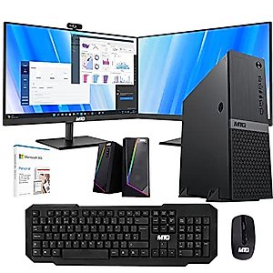 MTG Aurora Business Computer Desktop PC- Intel Core i5 8th Gen, 8GB Ram DDR4, 256GB Nvme, MTG Dual 22 Inch Monitor, MTG Wireless Keyboard Mouse, RGB Speaker, Webcam, Office 365, Win 11 Home