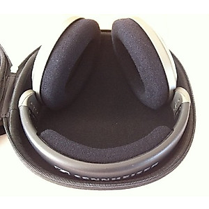 CASEBUDi Large Hard Headphone Case | Compatible with Sony, Sennheiser, Beats & More | Black Ballistic Nylon