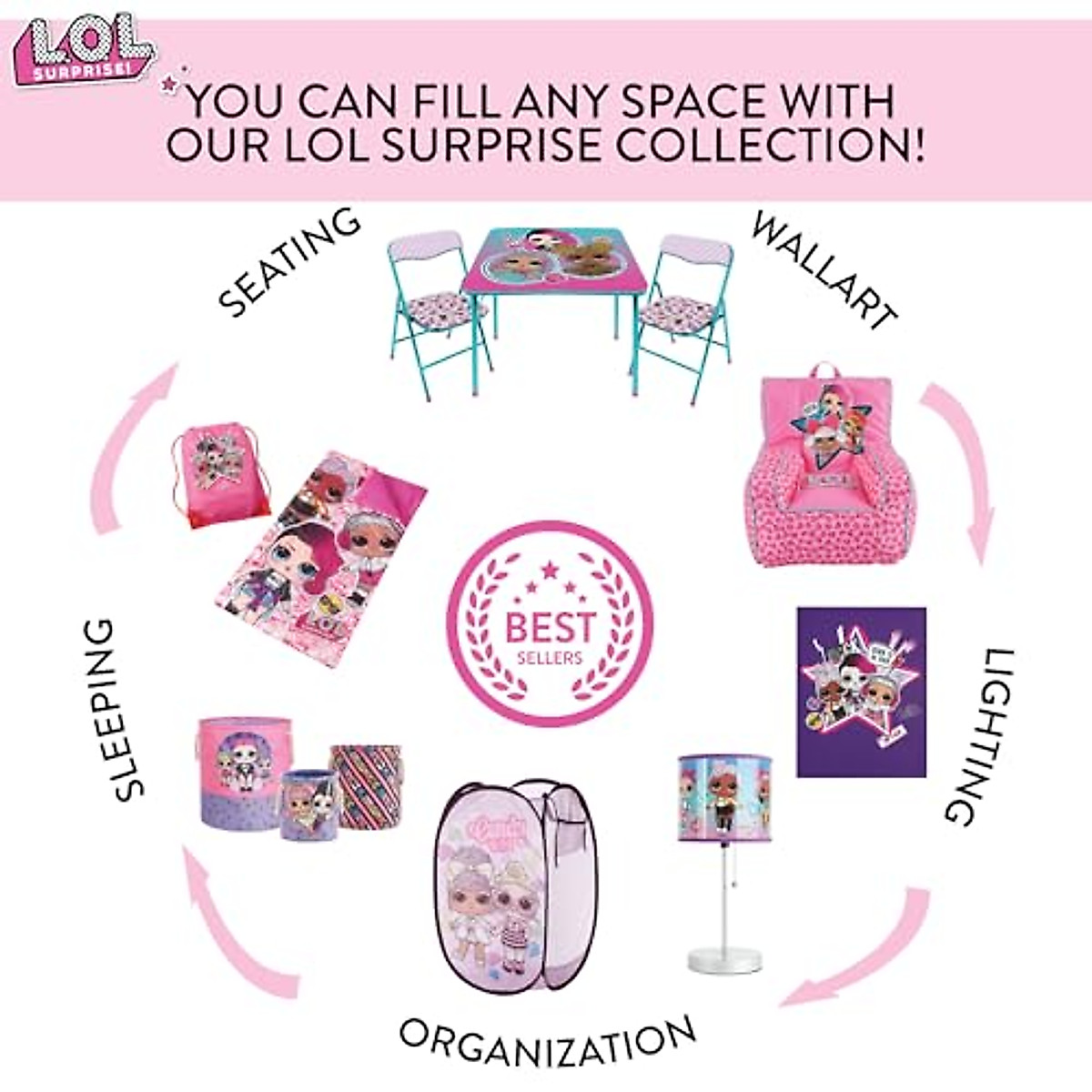 LOL Surprise Collapsible Storage Trunk, Multicolor