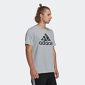 adidas Men's Essentials Camouflage Printed Tee, Medium Grey Heather, Large