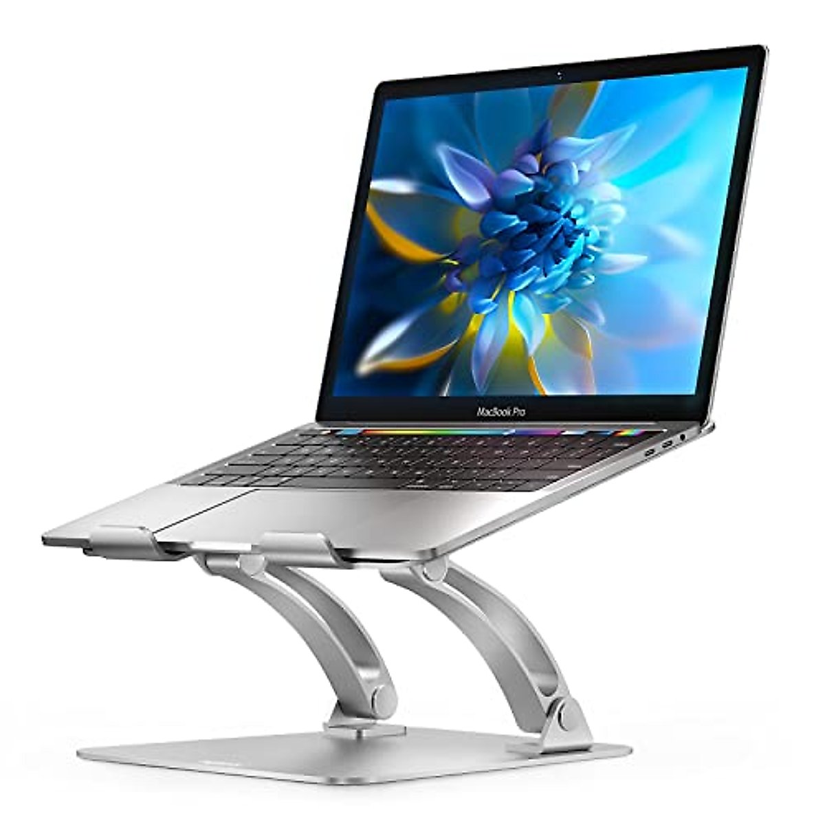 Nulaxy Laptop Stand for Desk, Ergonomic Height Angle Adjustable Laptop Riser Holder with Heat-Vent Computer Stand Compatible with 10-17" Up to 22 Lbs Laptop Notebook Computer Silver