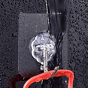 So Nice Command Hooks Clear Door Adhesive Heavy Duty Shower Wall Hooks for Hanging,180 Degree Rotating Seamless Stick on Bathroom Kitchen Outdoors,Home College Dorm Room Essentials-8 pcs