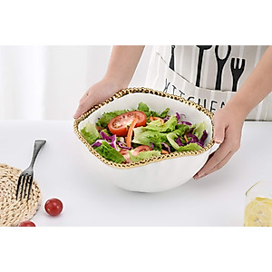 Pampa Bay Golden Salerno Porcelain Large Salad Bowl