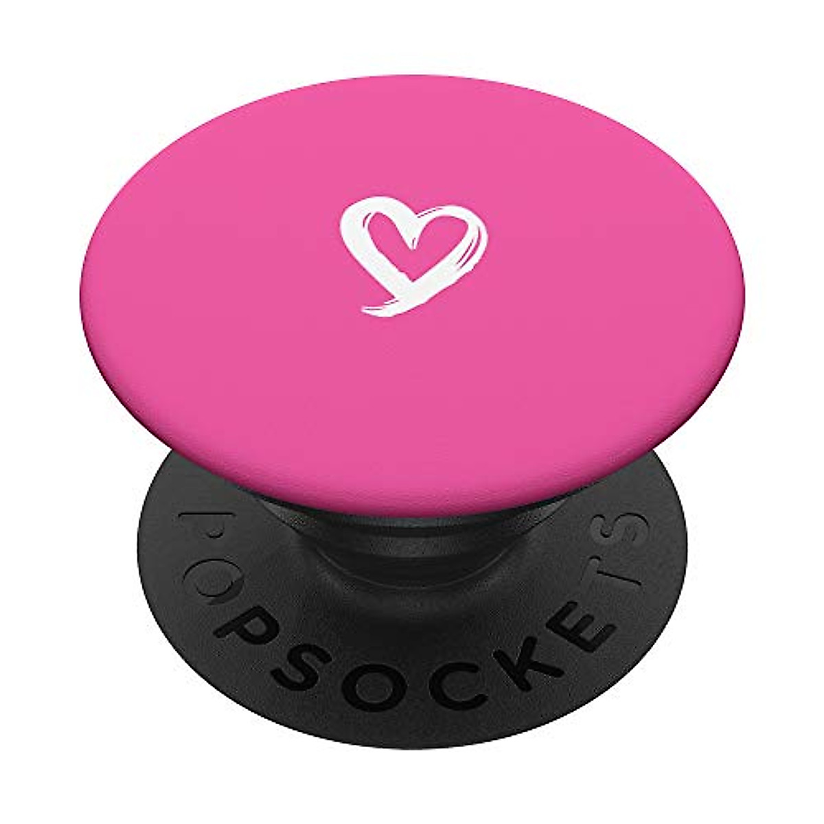 White Minimalist Heart Pink PopSockets Swappable PopGrip
