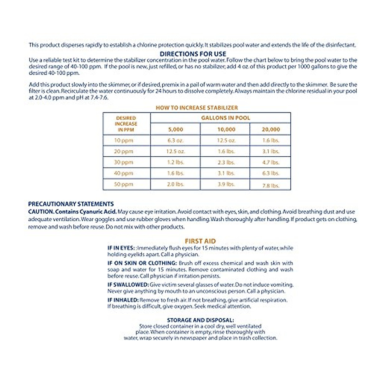 Pool Mate 1-2607B Swimming Pool Stabilizer and Conditioner, 7-Pounds
