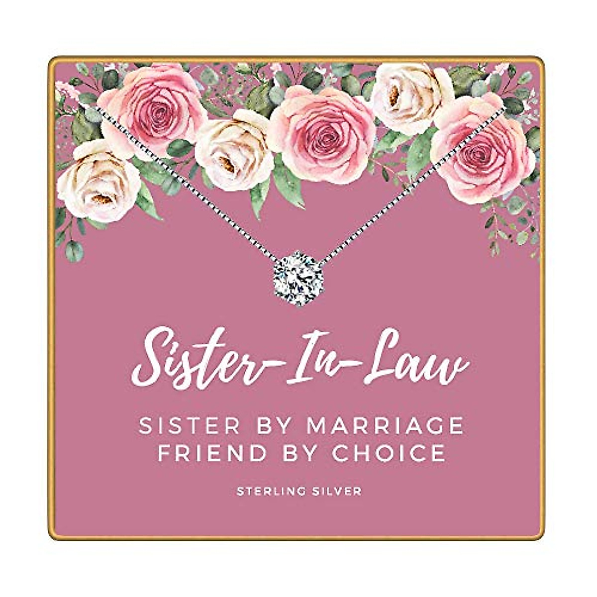 Sister In Law Necklaces, 925 Sterling Silver, Future Sister In Law Gifts For Women, Sister In Law Birthday Gifts, Sister Of The Groom Gifts,Sister In Law Wedding Gift For Sister In Law Jewelry
