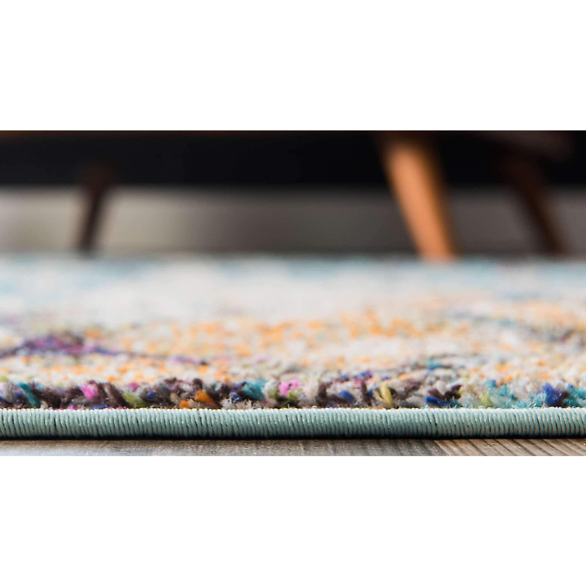 Unique Loom Vita Collection Traditional Over-Dyed Saturated Floral Medallions Area Rug (3' 3 x 5' 3 Rectangular, Turquoise/Ivory)