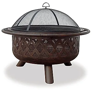 Serenelife Endless Summer, WAD792SP, Bronze Crossweave Firebowl Fire Pit Outdoor Firepit