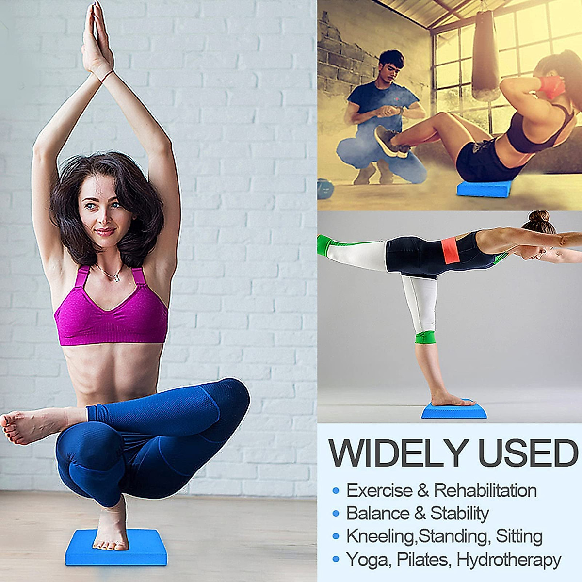 Balance Board Foam Pad, Yoga Mat Small, Size 12.2X9.4X2.4inch Rocker Board Physical Therapy Pads, Non Slip Knee Cushioned Boards Mat for Dancer Balancing Exercises, Women Kid Fitness Training Yoga Mat