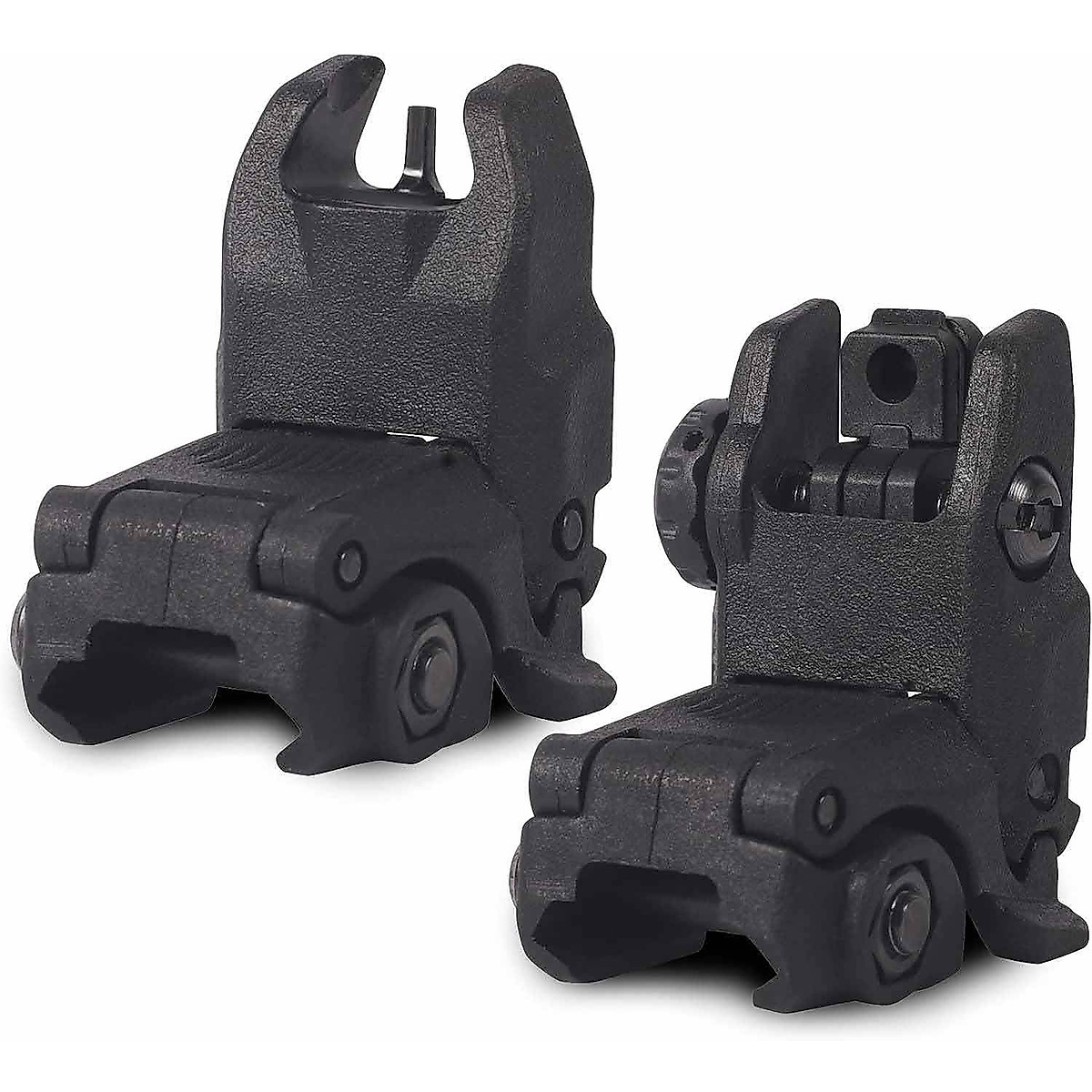 ADEGRIN Nylon Sight Front and Rear Flip Sights can be Mounted on Any Picatinny or Weaver Rail(Black)