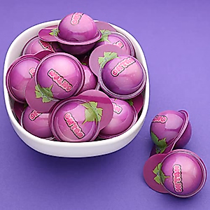 Gummy Candy - Large Jelly Filled Gummies - Grape Candies Filled with Grape Jam - 17 Pcs Individually Wrapped Chewy Candy Gummies in Jar - 1.18 Inches Big Fun Kids Candy - Easter Egg Stuffers