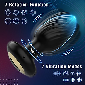 Adult Sex Toys for Men Prostate Massager - Games Vibrators Remote Control, Adult Toys Anal Plug Vibrating Butt Plug with 9 Vibrating Rotation Mode, Anal Toys Vibrator Mens Women