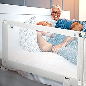 Babelio Toddler Bed Rails, Guardian 39"-51" Extendable Guard for Toddlers, Kids & Elderly Adults, 22.5" Tall Baby Side Rails Crib Twin /Queen /Full /King Size, CPSIA Certified (Gray)