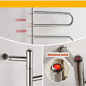 Pivoting Electric Towel Warmer, Wall Mounted Towel Warmer, with 2 Folding Arms, 304 Stainless Steel Towel Warmer, Energy Efficient