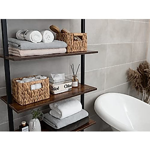 StorageWorks Handwoven Storage Baskets, Water Hyacinth Wicker Baskets for Organizing, Set of 3 (1PC Large, 2PCS Medium)