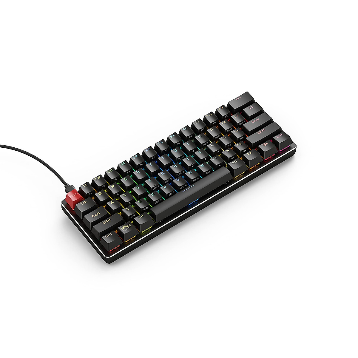 Glorious Custom Gaming Keyboard - GMMK 60% Percent Compact - USB C Wired Mechanical Keyboard - RGB Hot Swappable Switches & Keycaps - Black Metal Top Plate