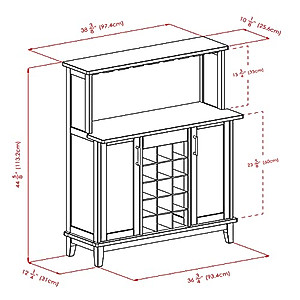 Winsome Beynac Bar Cappuccino Wine Cabinet