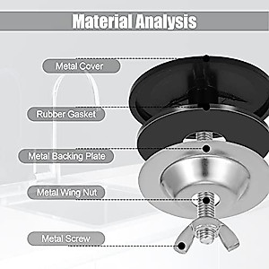 Kitchen Sink Hole Covers, 2 inch Stainless Steel Sink Tap Hole Plug Matte Black Faucet Hole Cover Kitchen Sink Hole Cap for Leakage Prevention