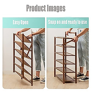 xrxebv Multi Tier Foldable Shoe Rack,Installation-Free Shoe Rack,Shoe Organizer Multifunctional Storage Free Standing Shoe Shelf for Closet,Entryway,Balcony,Room,Door,Hallway,Balcony