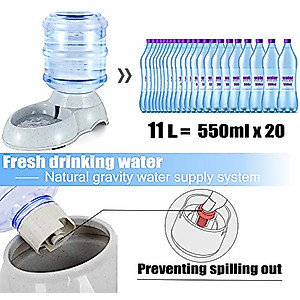 Blessed family Pet Gravity Water Dispenser Large 3 Gallon 11 Liters-Thickened Durable, Dog Cat Water Bowl Dispenser Large, Automatic Replenish Pet Waterer Dispenser Station
