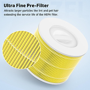 Core 300 Replacement Filter Compatible with LEVOIT Core 300 Core 300S VortexAir Purifier, 3-in-1 Pre-filter, H13 Grade True HEPA and Activated Carbon Filter, Core 300-RF-PA, 4-Pack