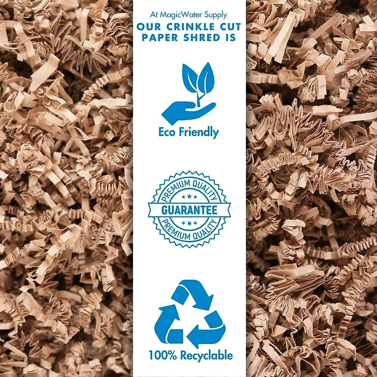 MagicWater Supply Soft & Thin Cut Crinkle Paper Shred Filler (2 LB) for Gift Wrapping & Basket Filling - Kraft