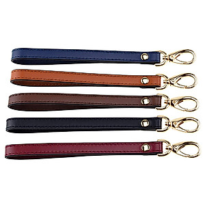 Allzedream Wristlet Strap Genuine Leather Replacement Clutch Purse Key Wrist Lanyard (Dark Brown)