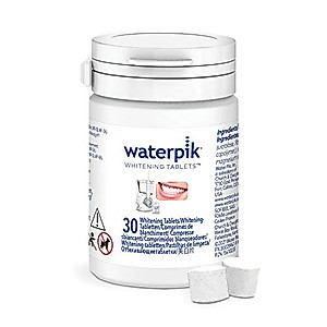 Waterpik Full Size Replacement Brush Heads with Covers for Toothbrush SFFB-2EB, 2 Count Black & Whitening Water Flosser Refill Tablets (30 Count) - Only for The Whitening Flosser