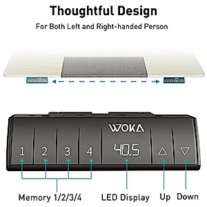 WOKA Dual Motor Electric Standing Desk, 55" x 28" Adjustable Height Stand up Desk, Sit Stand Desk for Home Office with 4 Memory Controller, Motorized Desk with Splice Board, White and Grey Tabletop