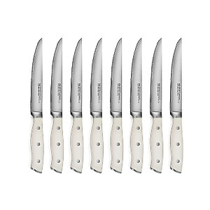 Henckels Forged Accent 20 Piece Self Sharpening Knife Block Set with Off-White Handles
