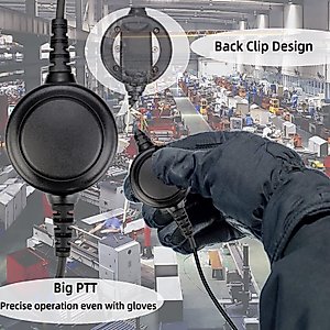 Retevis Noise Reduction Walkie Talkie Headset,Volume Adjust RT22 RT21 H-777 RT68 NR10 RT86,Compatible with Baofeng UV-5R 5RM Samcom Rugged Radios,Two Way Radio Headset with Mic(1 Pack)
